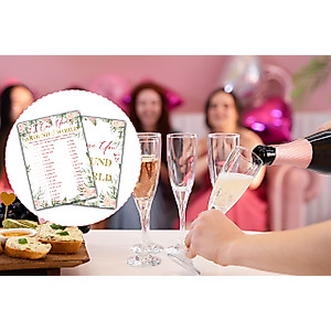 Bridal Shower Games - I Love You Around The World Wedding Party Game - Boho Floral Greenery Bachelorette/Engagement Party Supplies Activities - Pack of 30 Game Cards & 1 Answer Card (A05)