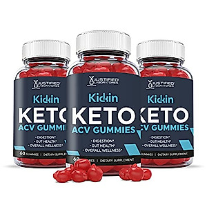 Justified Laboratories (3 Pack) Kickin Keto ACV Gummies 1000MG with Pomegranate Juice Beet Root B12 180 Gummys