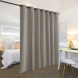 RYB HOME Sliding Glass Door Curtains for Patio, Blackout Thermal Insulating Privacy Vertical Blinds for Large Window Living Room Bedroom Drop Cloth Closet Divider, W 100 x L 84 inches, Sand