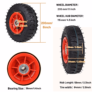 DBREAKS Heavy Duty Panel Dolly, Adjustable Door Dollys with Wheels, 8" Pneumatic Wheels, 600LBS Capacity All Terrain Moving Cart Panel Dolly for Drywall Sheet Heavy Appliance & Material Handling(Red)