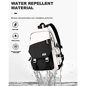 KEYEMP Fashion Backpacks for Men Women, 15.6 in Lightweight Travel Bag Casual Daypack,Cute Backpack for Aesthetic Travel Casual Day Pack,Bags for Work,Gift, Black