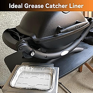 SHINESTAR 60-Pack Drip Pans for Weber, Grill Accessories for Weber Genesis, Spirit, Q Series, Disposable Aluminum Foil Grease Tray Liners, 8.5 x 6 Inch