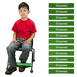 Kick Bands Chair Bands for Kids with Fidgety Feet - Fidget Chair Bands for Kids 12-Pack - Bouncy ADHD Band for Classroom Chairs & Desks - Solace Sensory Kickbands