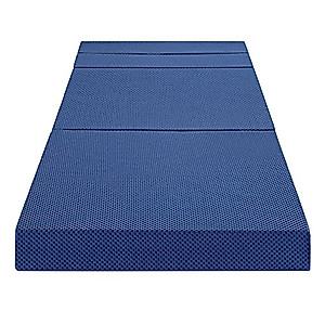 Sleeplace 4 Inch Multi-Foldable I-Gel infused Memory Foam Topper， Blue, Twin XL size