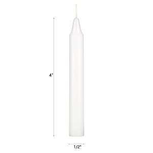 Mega Candles 20 pcs Unscented White Exquisite Mini Taper Candles, 4 Inch Tall x 1/2 Inch Diameter, Magic Chimes, Enchantment, Rituals, Casting Spells, Witchcraft, Wiccan, Altar, Metaphysical