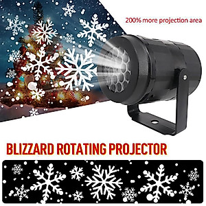 S5E5X Christmas Light Snowflake Projector, HD Waterproof Moving Patterns Rotating LED Projection Lamp for Christmas Party Decorations, Landscape Light for Home Outdoor Garden Courtyard Wall (Black)