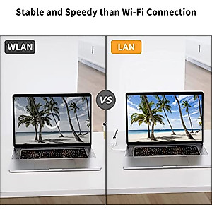 USB C to Ethernet Adapter,CableCreation USB Type-C (Thunderbolt 3) to RJ45 Gigabit Ethernet LAN Network Adapter Compatible with MacBook Pro,MacBook Air,M1/M2,iPad 2022,Galaxy S22 Ultra
