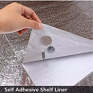 Kitchen Backsplash Stickers, 196.85x15.75 Inch Kitchen Wallpaper Stickers Self Adhesive Kitchen Aluminum Foil Stickers Oil Proof Waterproof (Silver Orange Peel Texture)