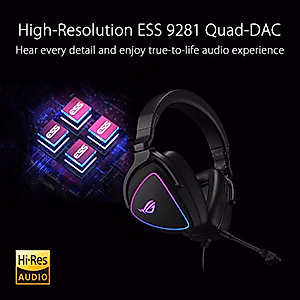 ASUS ROG Delta S Gaming Headset with USB-C | Ai Powered Noise-Canceling Microphone | Over-Ear Headphones for PC, Mac, Nintendo Switch, and Sony Playstation | Ergonomic Design , Black