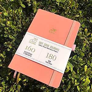 A5 OWL Dot Gird Journal Dotted Notebook By BUKE - 160 Pages, Size 5.7X8.2 Inch, 180 GSM Ultra Thick Bamboo Paper, Drawing Sketchbook(PINK)