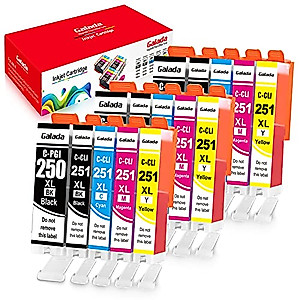 GALADA Compatible Ink Cartridges Replacement for Canon PGI-250XL CLI-251XL 250 251 XL for Pixma MX920 MX922 MX722 IP7220 IP8720 IX6820 MG5420 MG5422 MG5520 MG5522 MG5620 MG6320 Printer 15 Pack