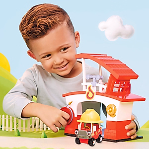 Little Tikes Let’s Go Cozy Coupe Fire Station Playset with Fire Truck Mini Push and Play Vehicle for Tabletop or Floor Push Play Car Fun for Toddlers, Boys, Girls 3+ Years