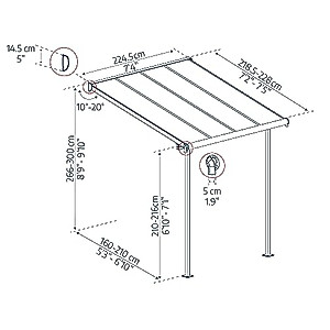 Palram - Canopia Sierra 8' x 8' Patio/Door Cover - White
