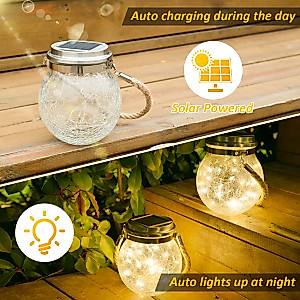 Frdvegd Hanging Solar Lantern Decorative Outdoor Waterproof Light for Garden Yard Lawn Decorations Led Lamp Decor Tree 2 Pack 4.7X4.7X5.5 inch
