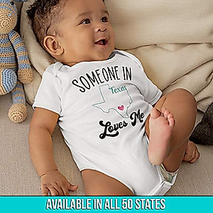 Someone in Texas Loves Me Long Distance Baby Gift State to State Bodysuit Infant One Piece 6 mo White