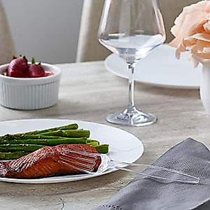 Comfy Package [100 Pack] Heavy Duty Disposable Basic Plastic Forks - Clear