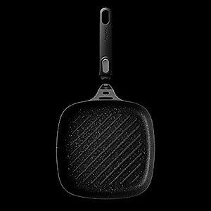 Berghoff GEM Non-stick Grill Pan 10", Square, Stay-cool, Detachable Handle, Ferno-Green, Non-Toxic Coating, Induction Cooktop Ready