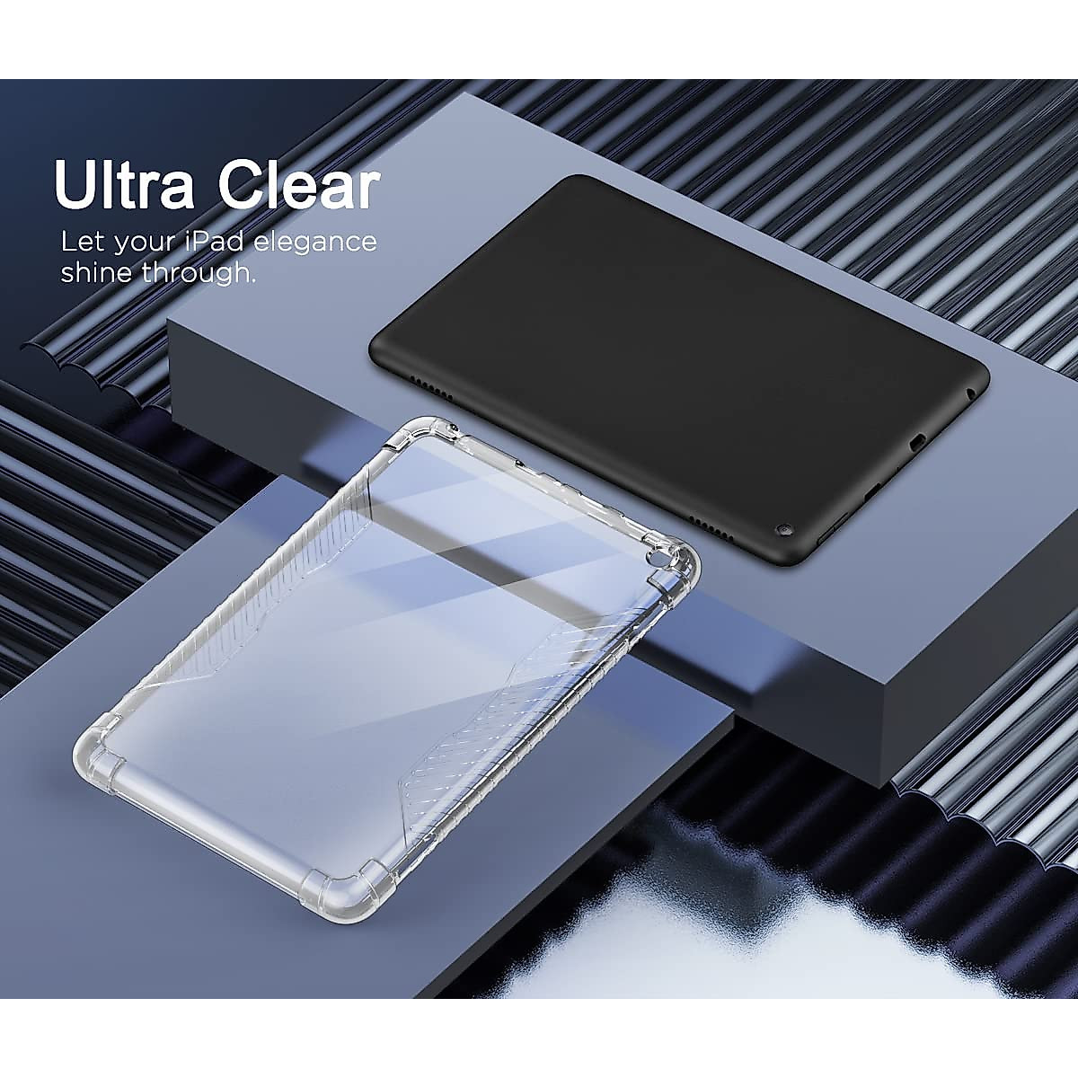 MoKo Case for All-New Amazon Kindle Fire HD 8 & 8 Plus Tablet (10th Generation-2020 Release) 8", Ultra Clear Soft Flexible Transparent TPU Skin Bumper Back Cover Shell, Clear