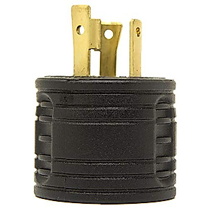 WEN GNA030, NEMA L5-30P Twist-Lock Power Plug to TT-30R Ready Outlet 120V 30-Amp 3600-Watt Generator to RV Adapter, Black