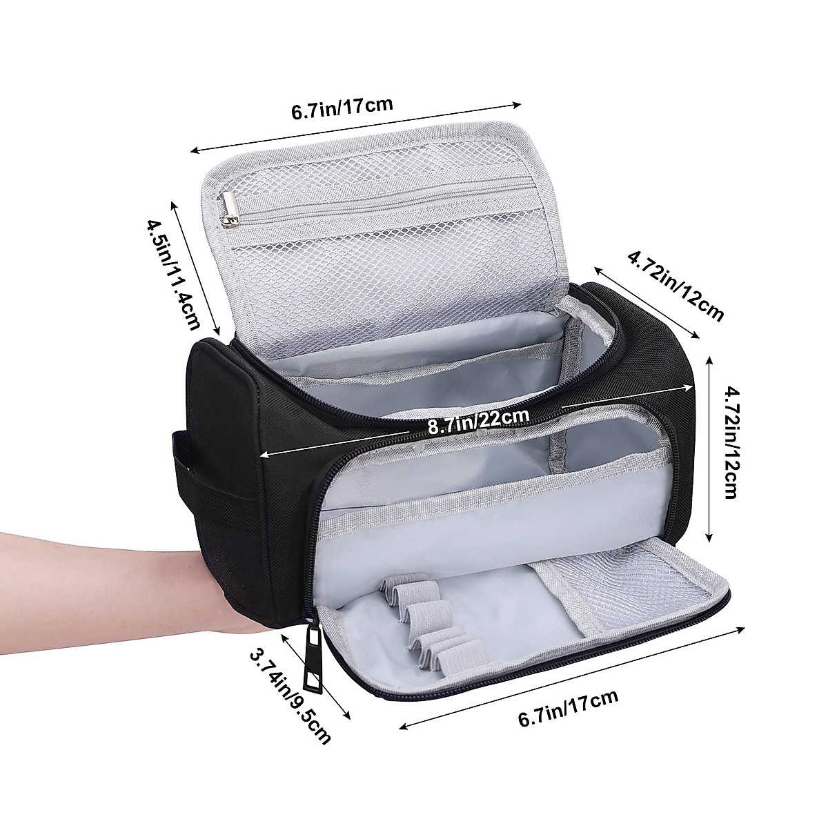 LABUK Pencil Case, Black Big Capacity Pencil Pouch, Stationery Bag School College Office Organizer for Teens Girls Men Women Adults Students Preppy