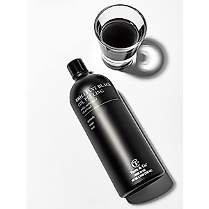 Brilliant Black Oil Pulling, Natural Ayurvedic Blend of Activated Charcoal and Coconut Oil, Oil Pulling Mouthwash Rinse with Peppermint Essential Oil - Terra & Co.