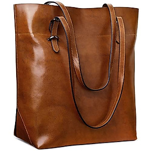 S-ZONE Vintage Genuine Leather Tote Shoulder Bag Handbag Big Large Capacity 2.0