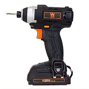 WEN Cordless Impact Driver with 20V Max Battery, Bits, Charger and Carrying Bag (49135)