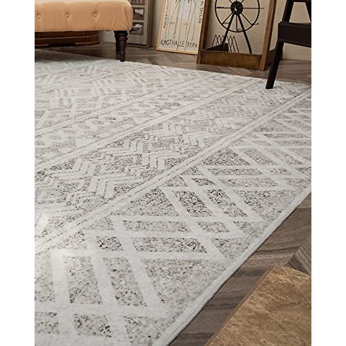 Boho Area Rug 5x7 Feet Modern Area Rug Neutral Carpet for Bedroom Decor, Livingroom Decoration Ideas, Play Room