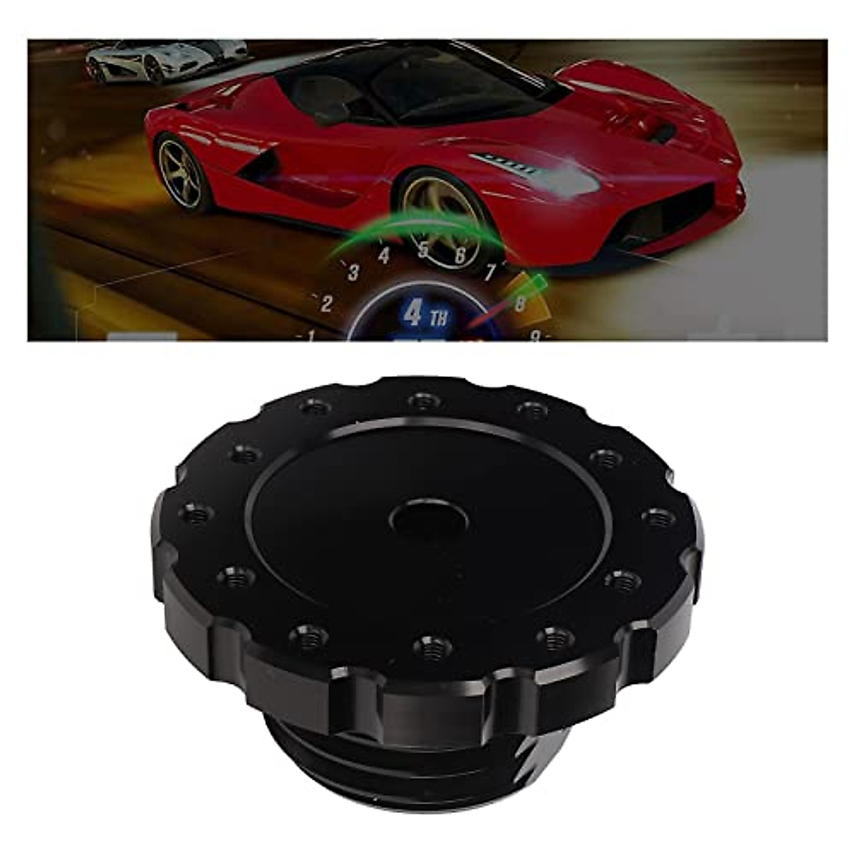 Gugxiom Game Steering Wheel Adapter Aluminum, Steering Wheel Adapter Quick Release Replacement, Steering Boss Steering Wheel Plate Adapter, Fits Thrustmaster T500 / T300 / TS/TX (Black)