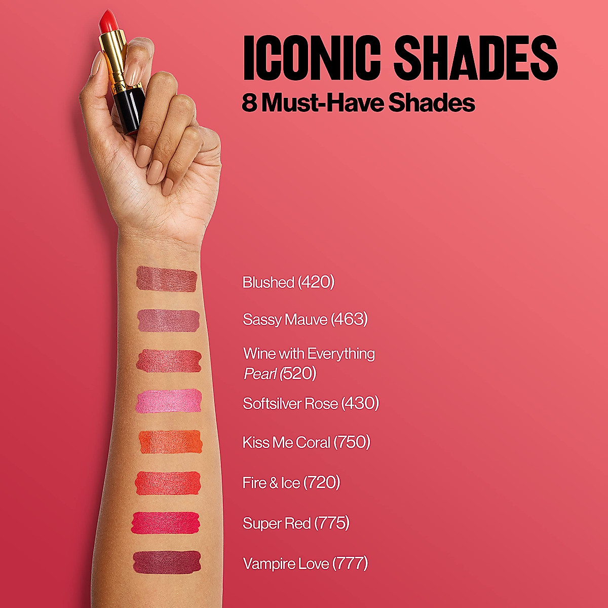 REVLON Lipstick, Super Lustrous Lipstick, Creamy Formula For Soft, Fuller-Looking Lips, Moisturized Feel in Mauves & Trends, Abstract Orange (026) 0.15 oz