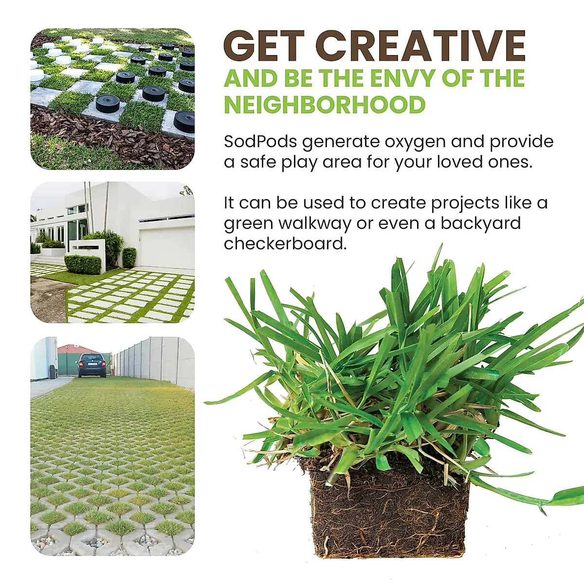 Cannot Ship to California/AZ SodPods® St Augustine Floratam Grass Plugs (32-Count) Natural, Affordable Lawn Improvement