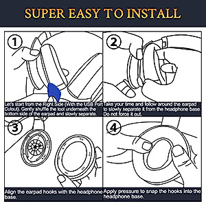 SOULWIT Ear Pads Replacement for JBL Everest Elite 700 (Model: V700NXT) Headphones, Earpads Cushions with High-Density Noise Isolation Foam, Softer Protein Leather - Black