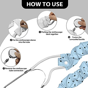 Luarisgur 2Pcs Stethoscope Cover Polka Dot Pattern Nurse Stethoscope Accessories for Nurses Doctors Stretchy Stethoscope Cover Scrunchie Protective Stethoscope Cover Sleeve