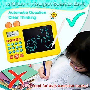 Math Games with LCD Writing Tablet,Calculator Games for Kids,Math Toys with Addition, Subtraction, Division and Multiplication Game,Math Manipulatives Gifts for Boys Girls Age 3+