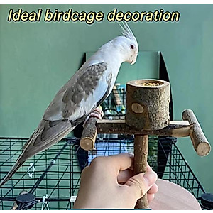 XLpeixin Bird Playground Parrot Playstand Birds Play Stand Wood Exercise Perch Gym Stand Hanging Swing Toys for Small Medium Parakeets Canaries Cockatiels Lovebirds and More…