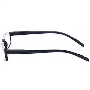 Kerecsen Reading glasses 2 Pair Half Moon Half Frame Readers Spring Hinge Men and Women Glasses (2 Pack Black, 2.00)