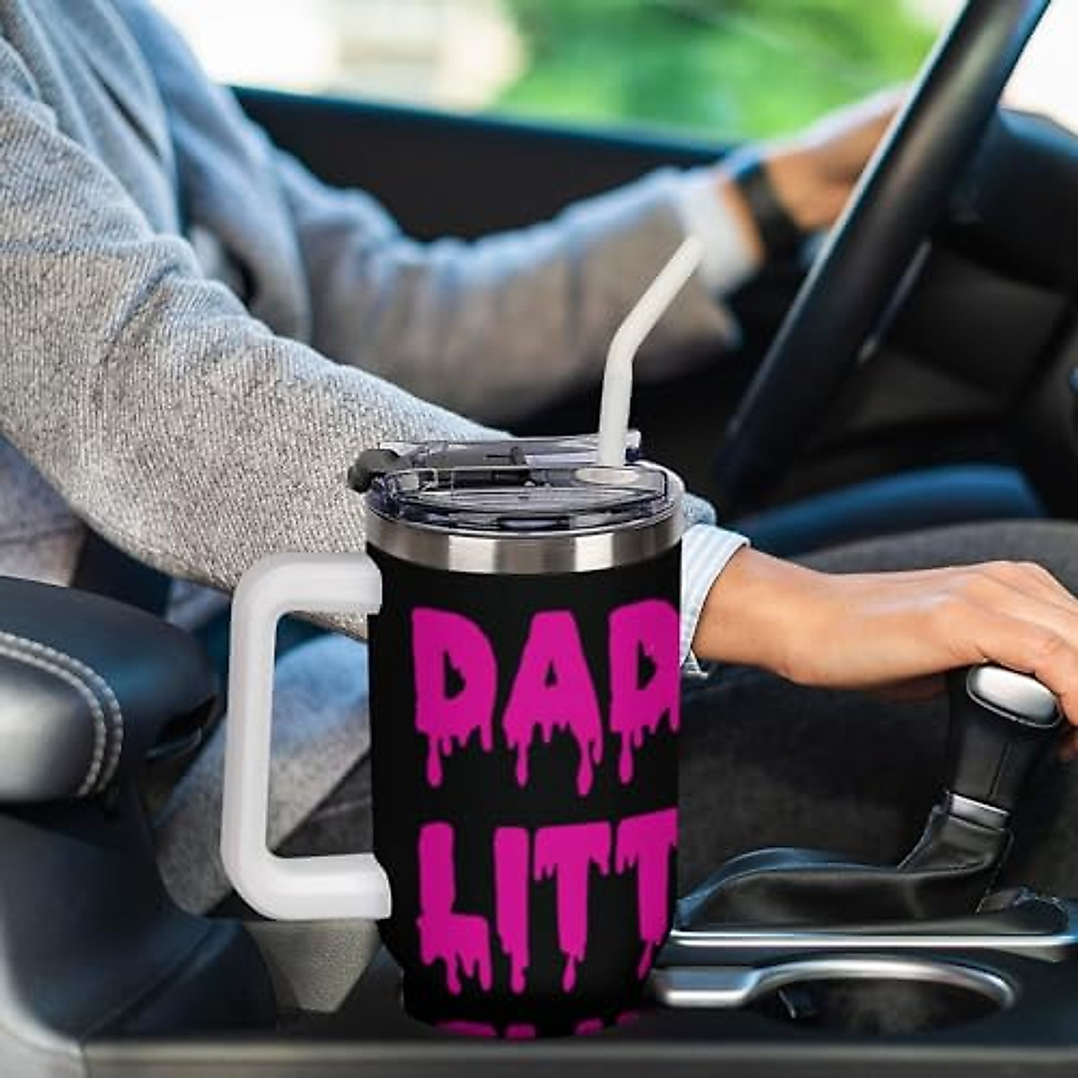 Daddy's Little Slut Insulated Tumbler 40 Oz Stainless Steel Double Wall Vacuum Travel Mug Large Volume Car Cup with Straw Handle