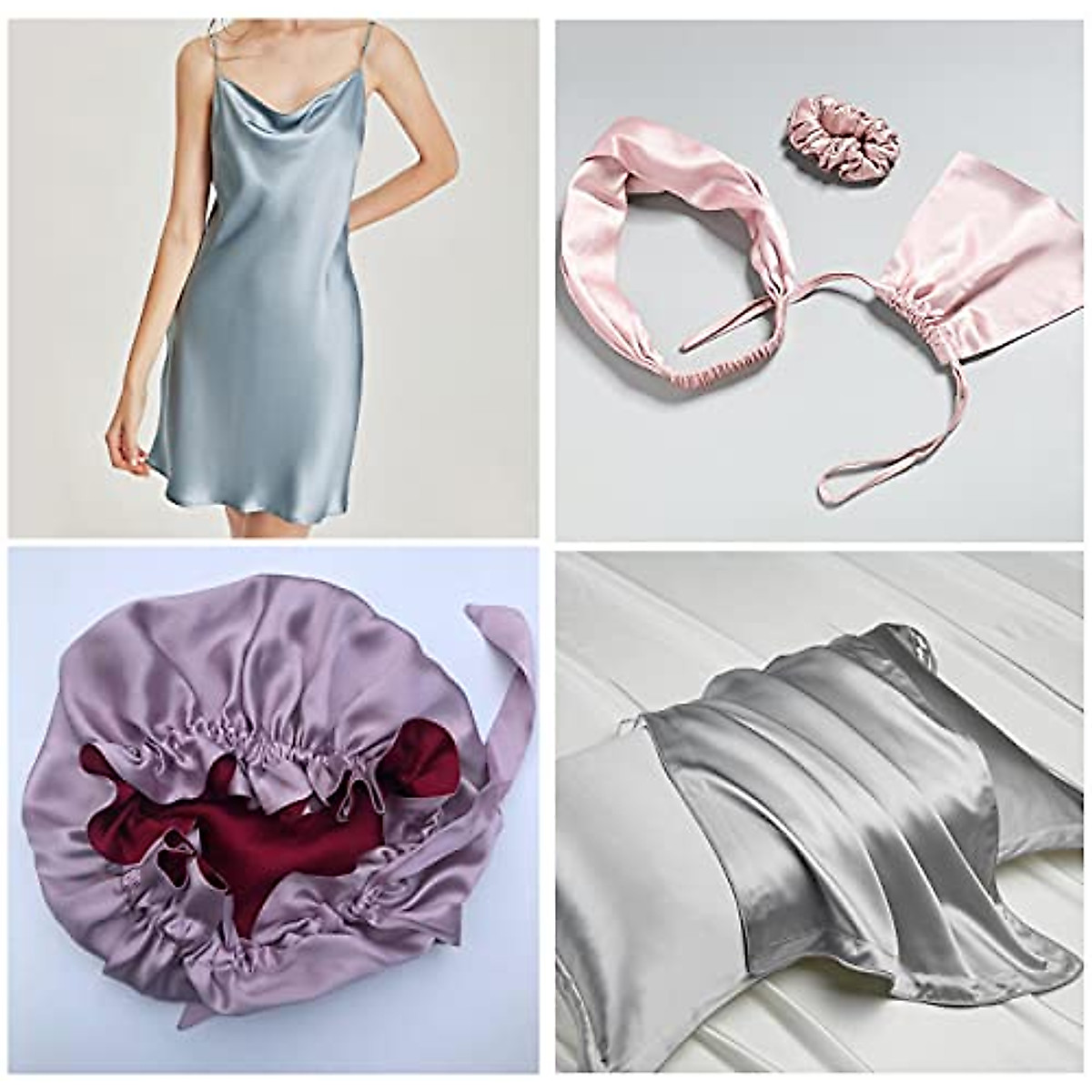 Orfemui 19MM Silk Charmeuse Satin Fabric 45" Width 100% Silk Fabric Plain Color by The Yard