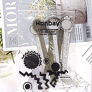 Honbay 8PCS Metal Bookmark Ruler Book Page Marker Retro Ruler Bookmark Pendant Tray Kit for School Office Supplies and Book Gifts Making (4 Styles, 2 Color)