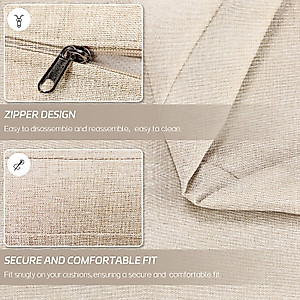 BULEXYARD Patio Sofa Cushion Covers Replacement for Outdoor Furniture Set Cushions Cover Backrest Pillow Covers (Beige, 662)