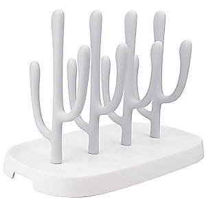 Baby Bottle Drying Rack, Small Portable Bottle Dryer Holder for Nipples, Cups, Pump Parts and Accessories, Updated (White)