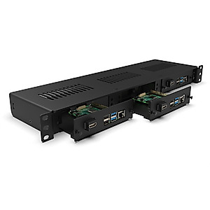 1U Rack Mount Pro Enclosed 3X Raspberry Pi Front Removable