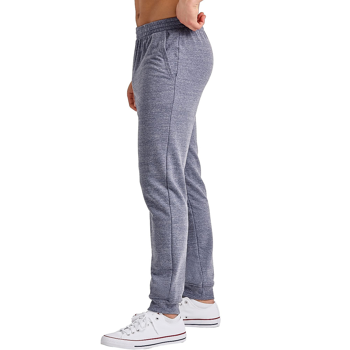 Hanes Men's Originals French Terry Joggers, Lightweight Sweatpants with Pockets, 30" Inseam, Navy PE Heather, X-Large