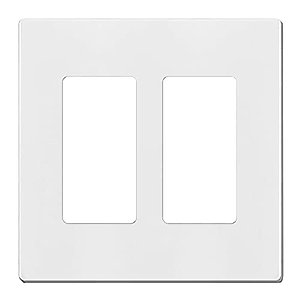 2-Gang Decora Wall Plates, Standard Size Unbreakable Polycarbonate, Screwless Switch Plate gfci Outlet Cover (2 gang screwless white 1pack)