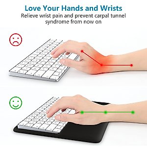 HONKID Keyboard Wrist Rest for Magic Keyboard 2 with Numeric Keypad(MQ052LL/A, A1843) and Magic Keyboard with Touch ID(‎MK2C3LL/A), Slim Keyboard Wrist Rest Relieve Pain & Fatigue