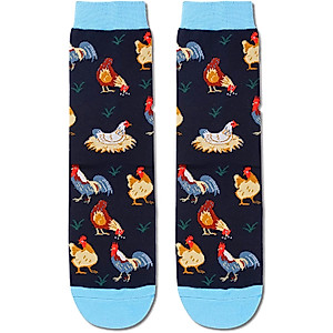 Zmart Chicken Socks Women Rooster Socks With Sayings Farm Animal Socks, Funny Chicken Mom Rooster Lover Gifts Men