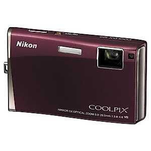Nikon Coolpix S60 10MP Digital Camera with 5x Optical Vibration Reduction (VR) Zoom (Burgundy)
