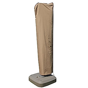 SORARA Cantilever Umbrella Cover, Large Offset Umbrella Cover with Zipper, Fits 9ft to 11ft Patio Outdoor Umbrella with Push Rod, Water Resistant, Windproof, Brown