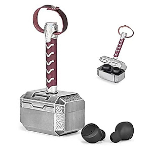 YATLADIS Wireless Earbuds with Thor Hammer Charging Case,5.3 Bluetooth Headphones Stereo Sound Earphones, Marvel Gifts for Men from Daughter