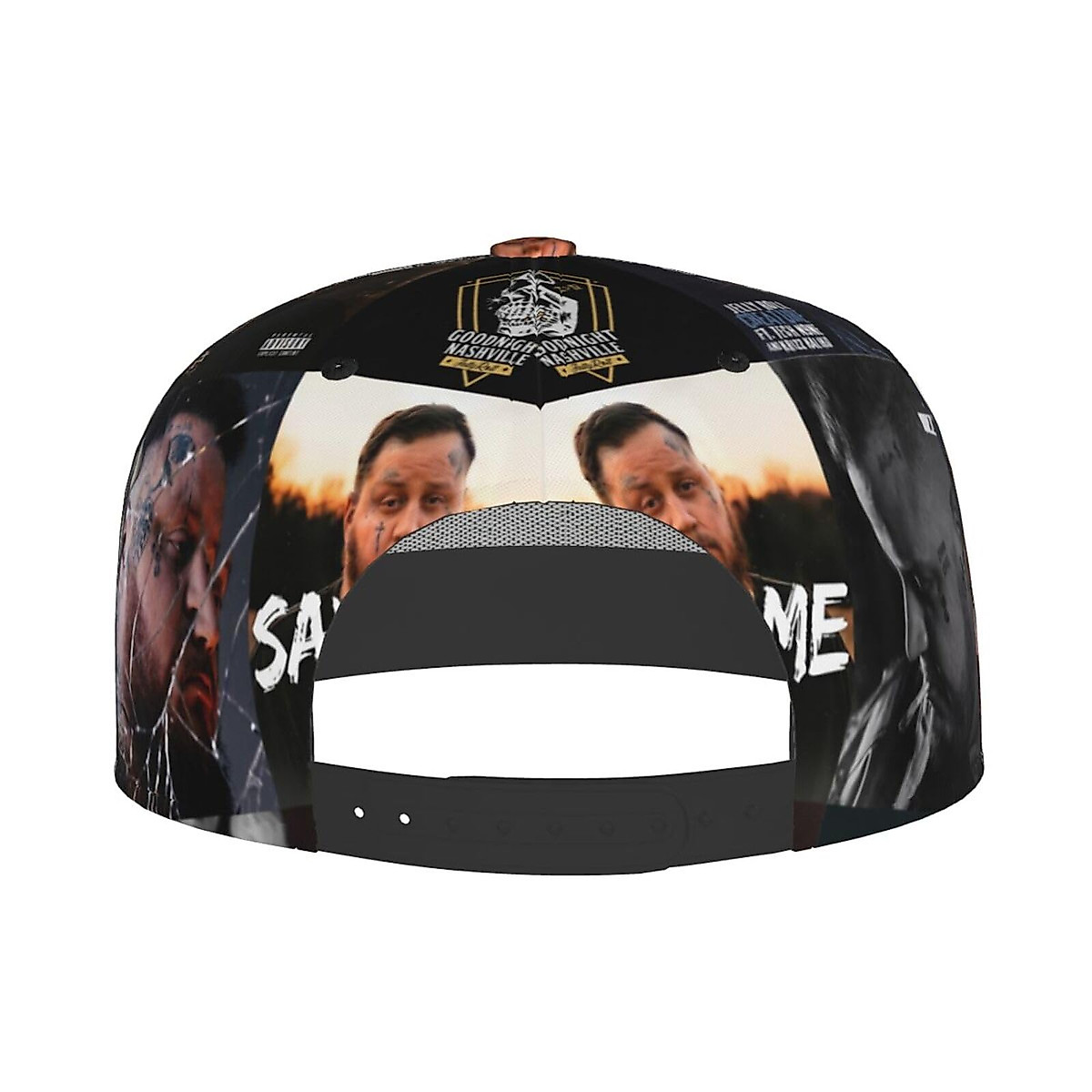 kingscom Jelly Singer Roll Hat Flat-Brimmed Baseball Cap Dad Ball Hat Snapback Hip Hop Cap for Men and Women Black